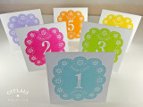 Square Colorful Papel Picado Table Tent Numbers - Citlali Creativo LLC