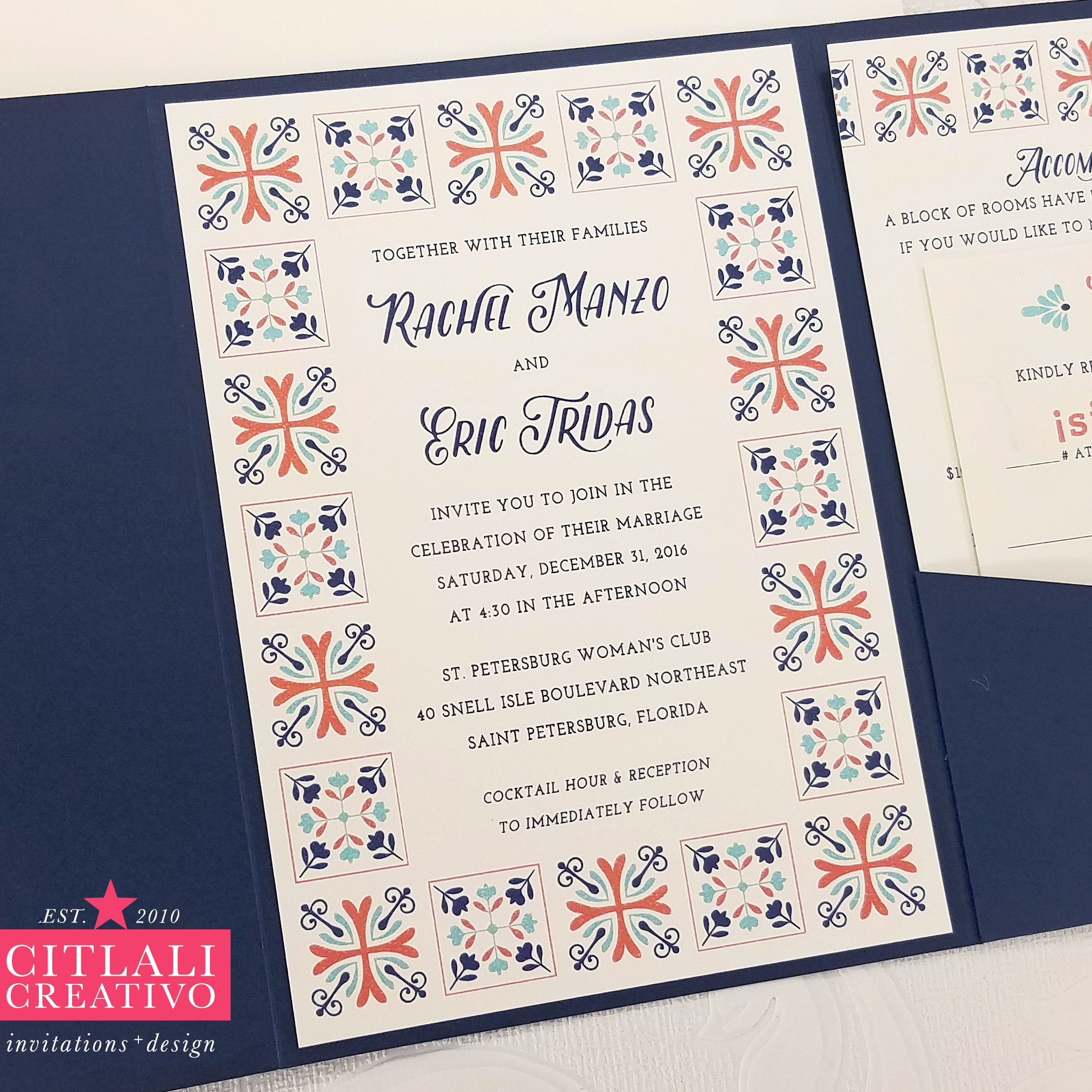 Talavera Spanish Tile Wedding Save the Dates - Citlali Creativo LLC