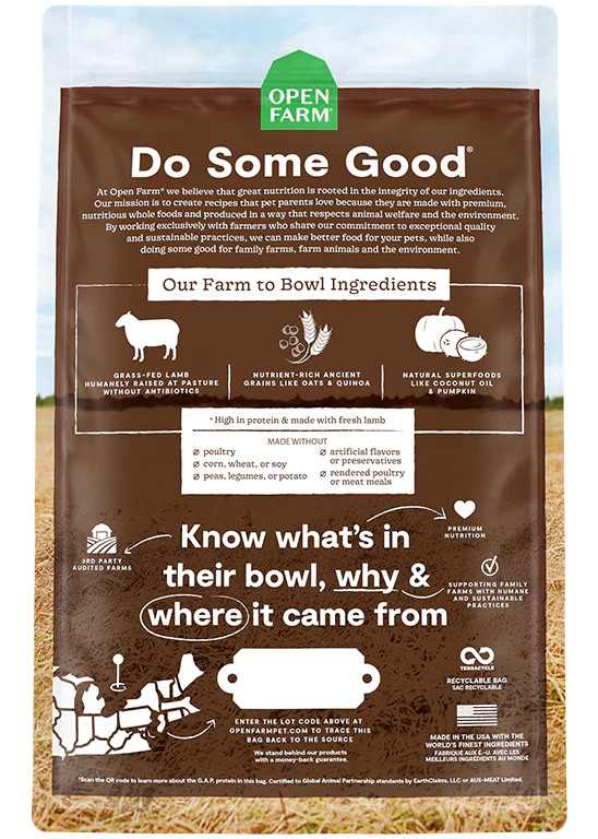 Open Farm Pasture-Raised Lamb & Ancient Grains Recipe - WOODIN' YOU