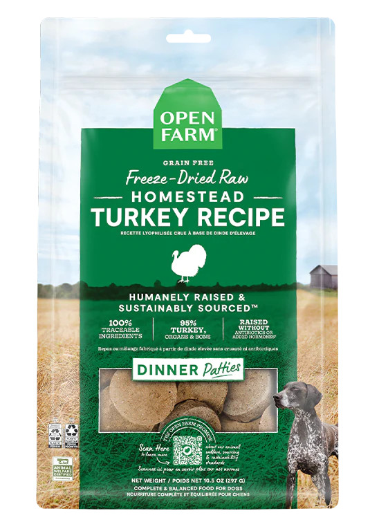 Open Farm Freeze Dried Raw Patties Homestead Turkey Recipe - WOODIN' YOU