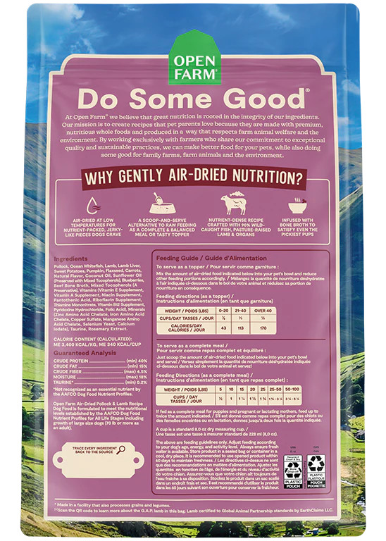 Open Farm Air Dried Pollock & Lamb Recipe - WOODIN' YOU