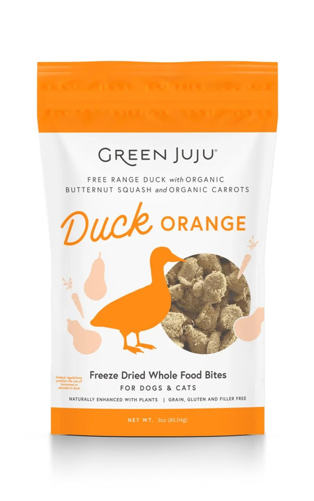 Green Juju Freeze Dried Duck Orange 3oz - WOODIN' YOU