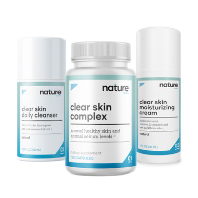 Nature Wins Clear Skin Natural Treatment Kit (3-Piece Kit / 1 Month ...