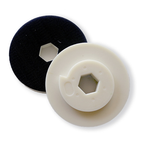 6 Inch Solid White Plastic Snail-Lock Velcro Backer Pad – Heavy Duty ...
