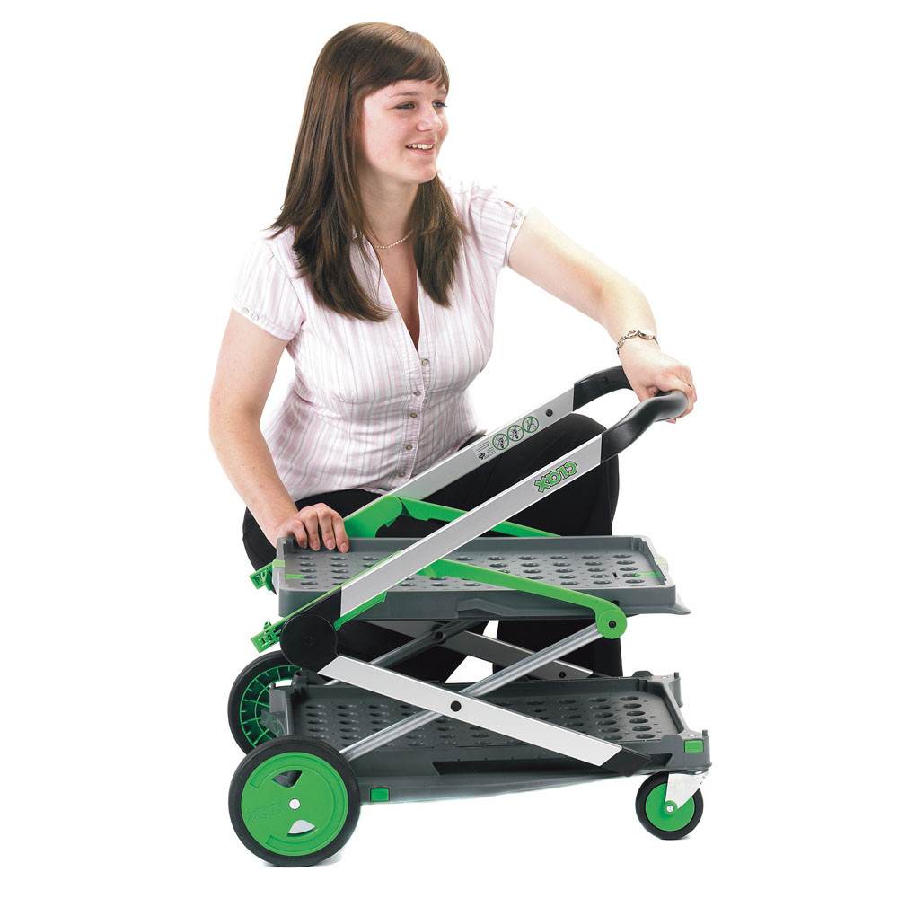 60kg Small Foldable Sack Trolley with Top & Bottom Tray