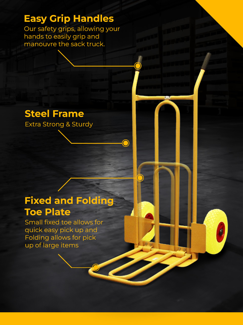 Heavy Duty Folding & Fixed Toe Sack Truck | sacktrucks.co.uk