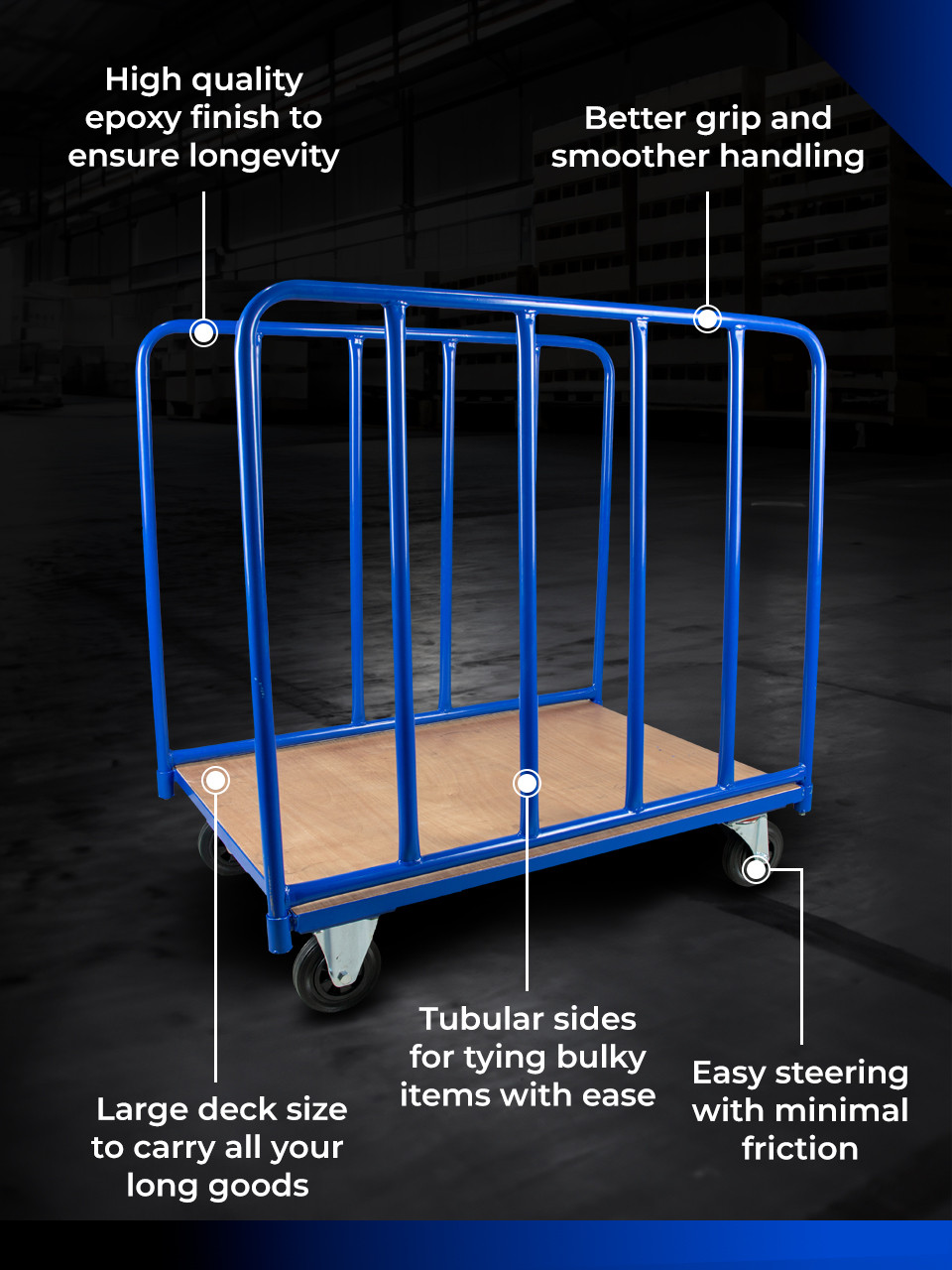 Heavy Duty Platform Sack Truck 500kg Capacity with Wheels