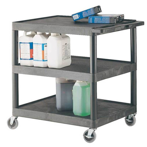 GPC Industries Large Plastic Multi-Purpose 3 Shelf Trolley - 150kg ...