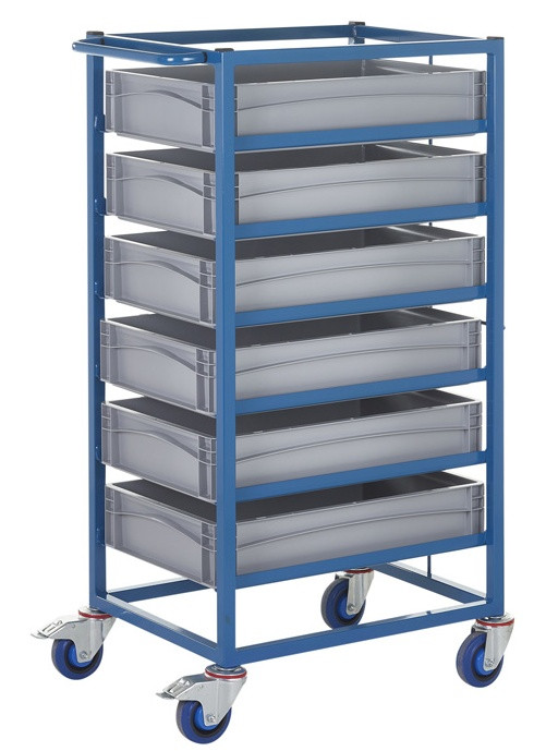 Apollo Single Width Six Tray Rack Trolley with 24 Litre Containers ...
