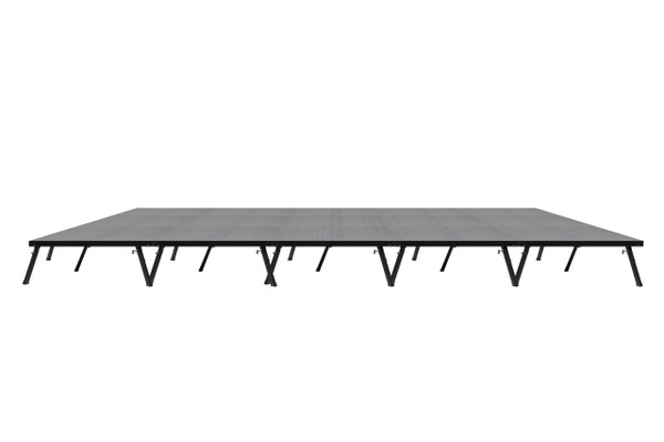 24x12 Portable Stage Kit with 10 Railings & 6 Skirts