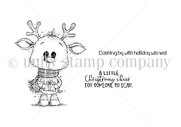 A Little Dash – Adorable Reindeer Christmas Red Rubber Stamp Set ...