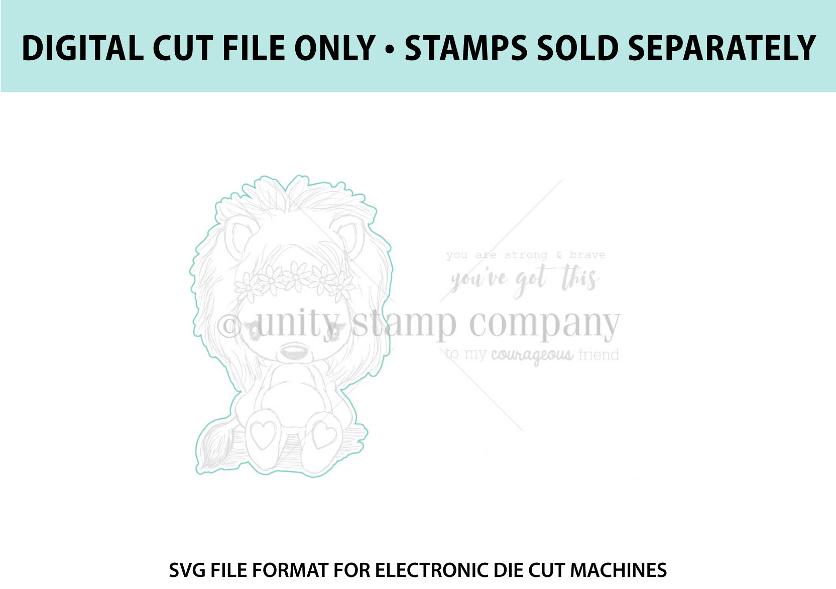 Cuddlebug Lion - Digital Cut File - Unity Stamp Company