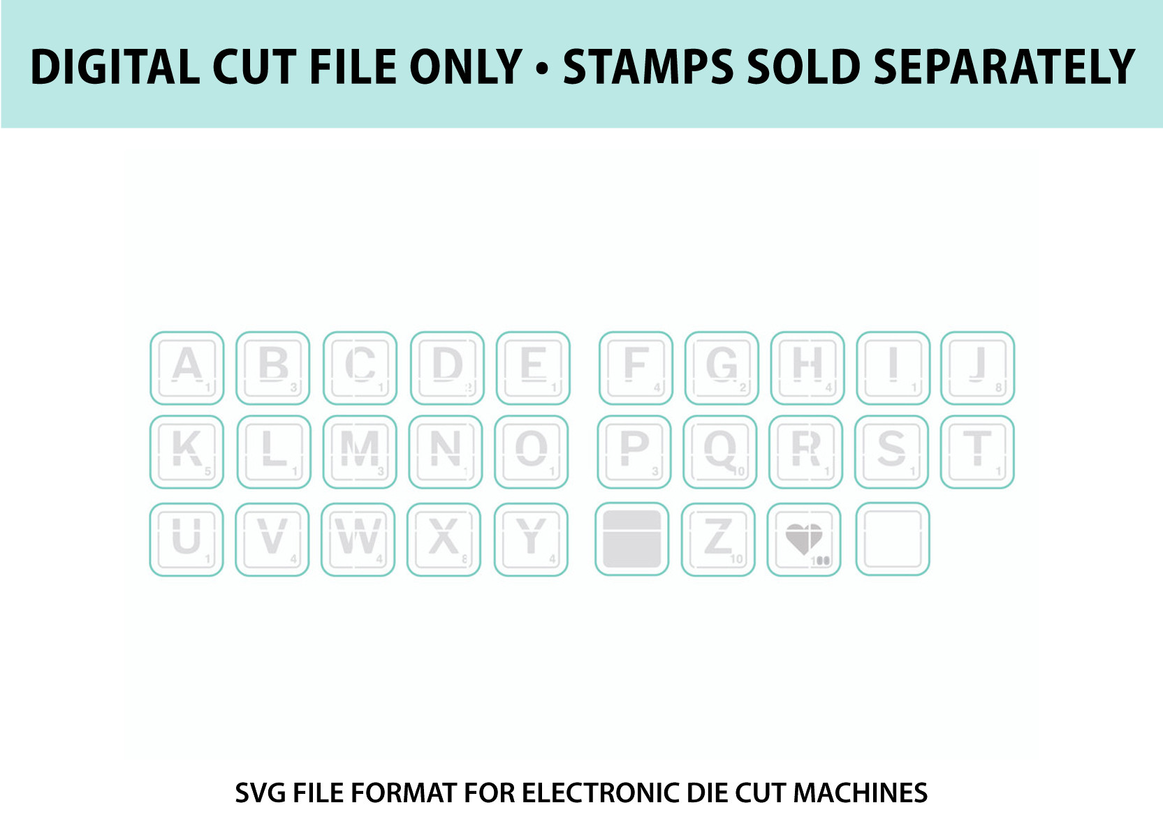 Tiled Letters - Digital Cut File - Unity Stamp Company
