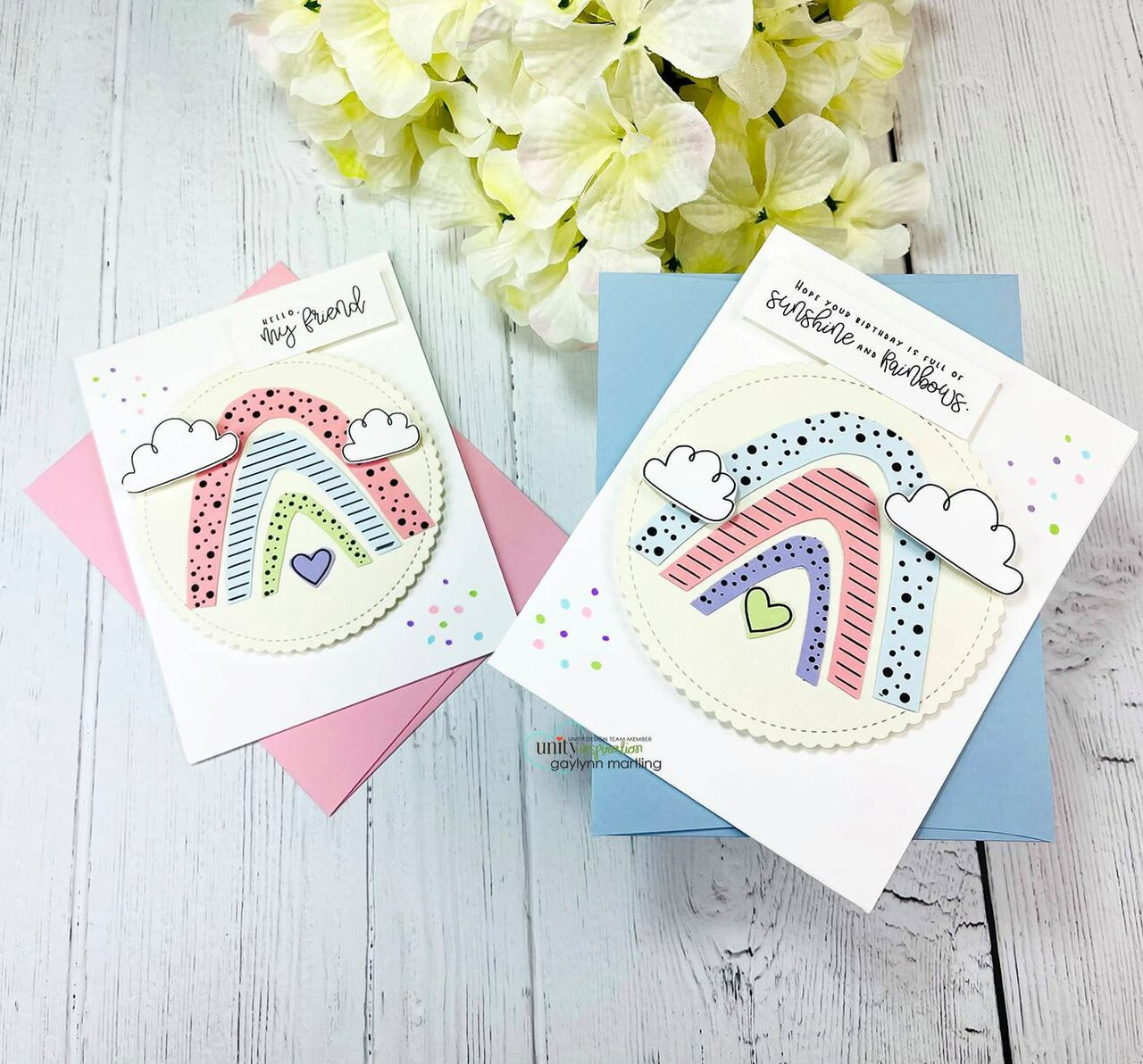 Sunshine and Rainbows {FRONT & CENTER stamps} - Unity Stamp Company