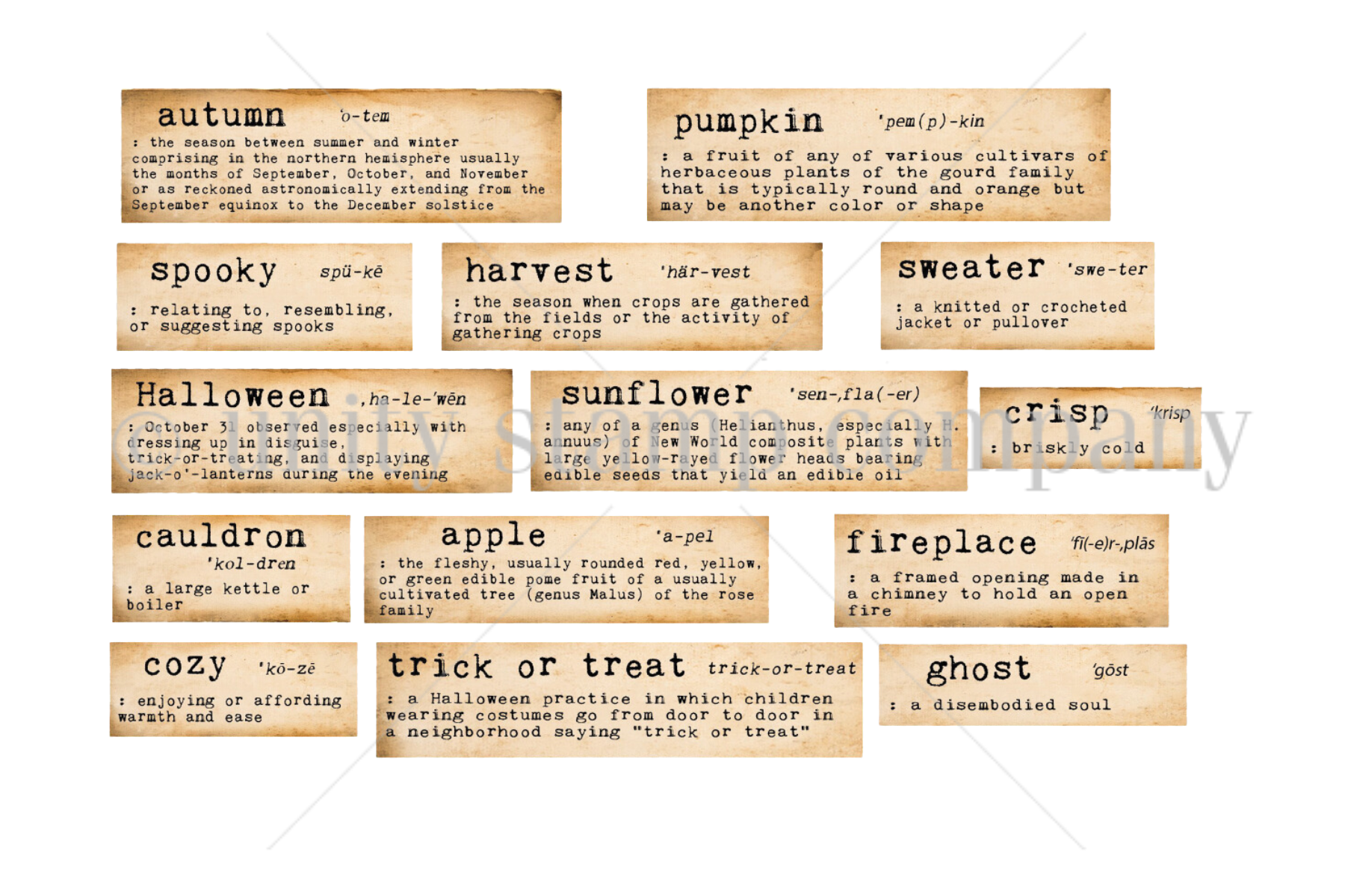 4 Pages - AUTUMN DICTIONARY WORDS