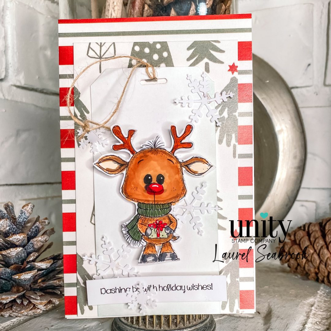A Little Dash – Adorable Reindeer Christmas Red Rubber Stamp Set ...