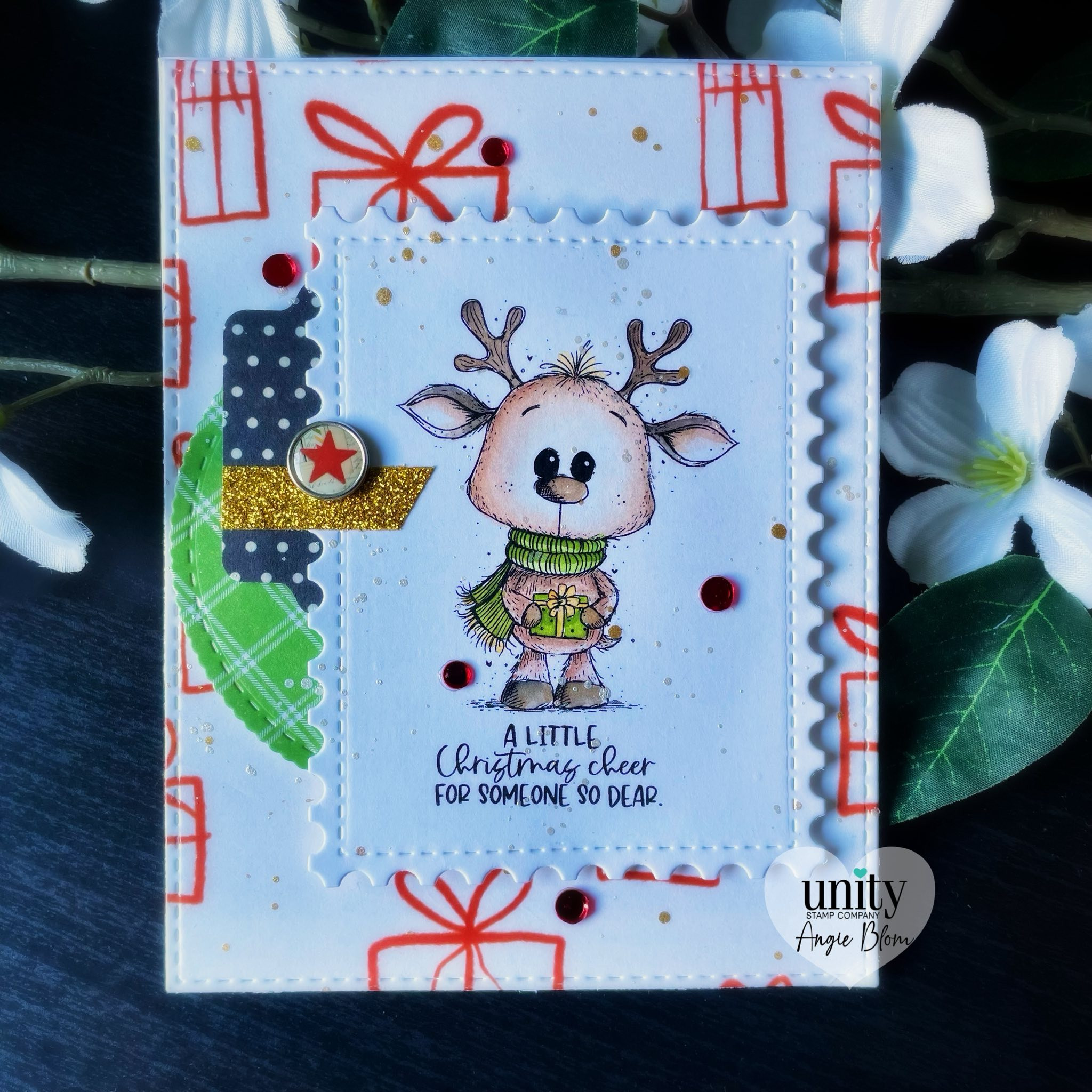 A Little Dash – Adorable Reindeer Christmas Red Rubber Stamp Set ...