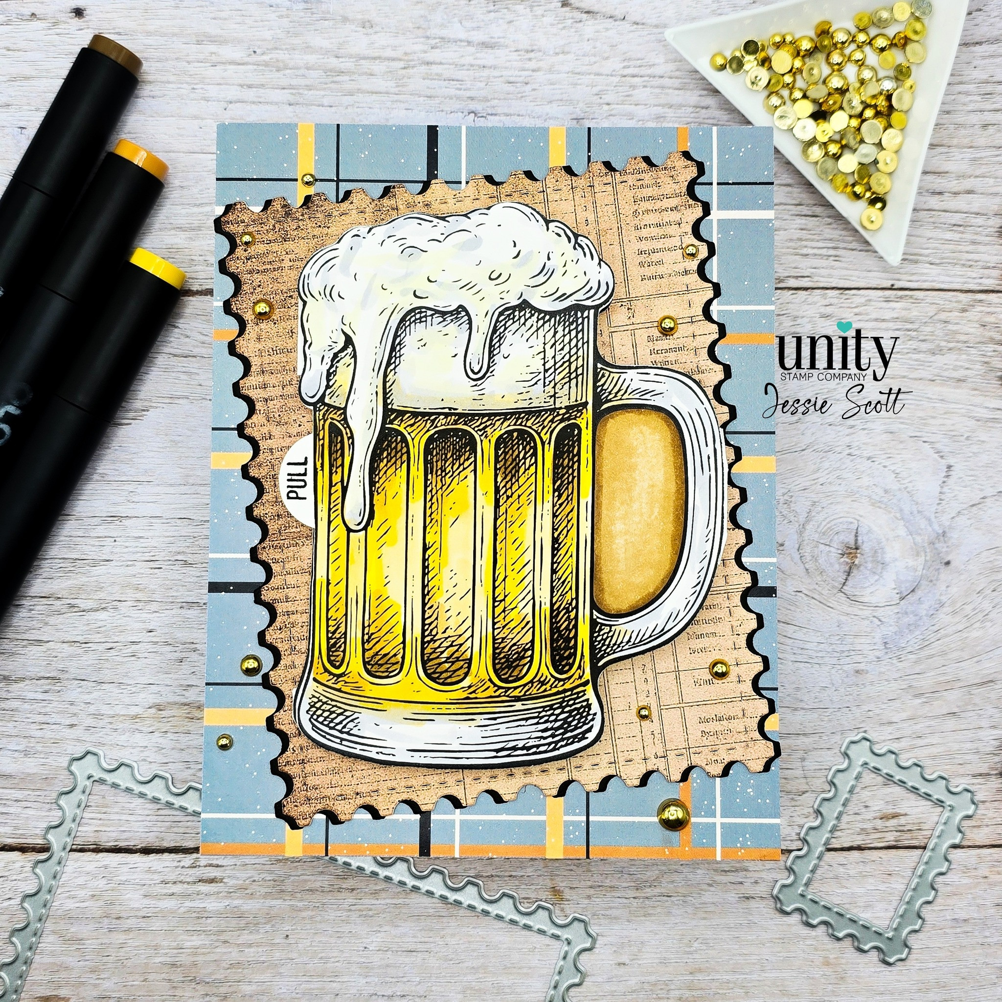 Beer Me Birthday Stamp Set – Beer Mug & Funny Sentiments by Unity Stamp Co.