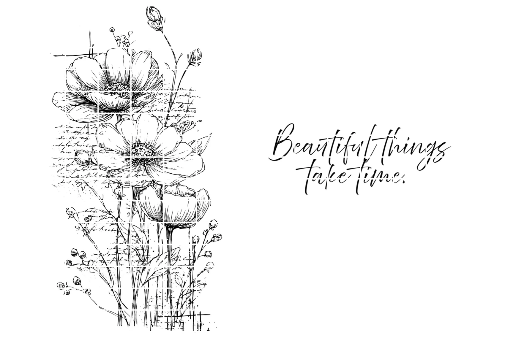 Slow Bloom Society | Floral Red Rubber Stamp Set | Unity Stamp Co.