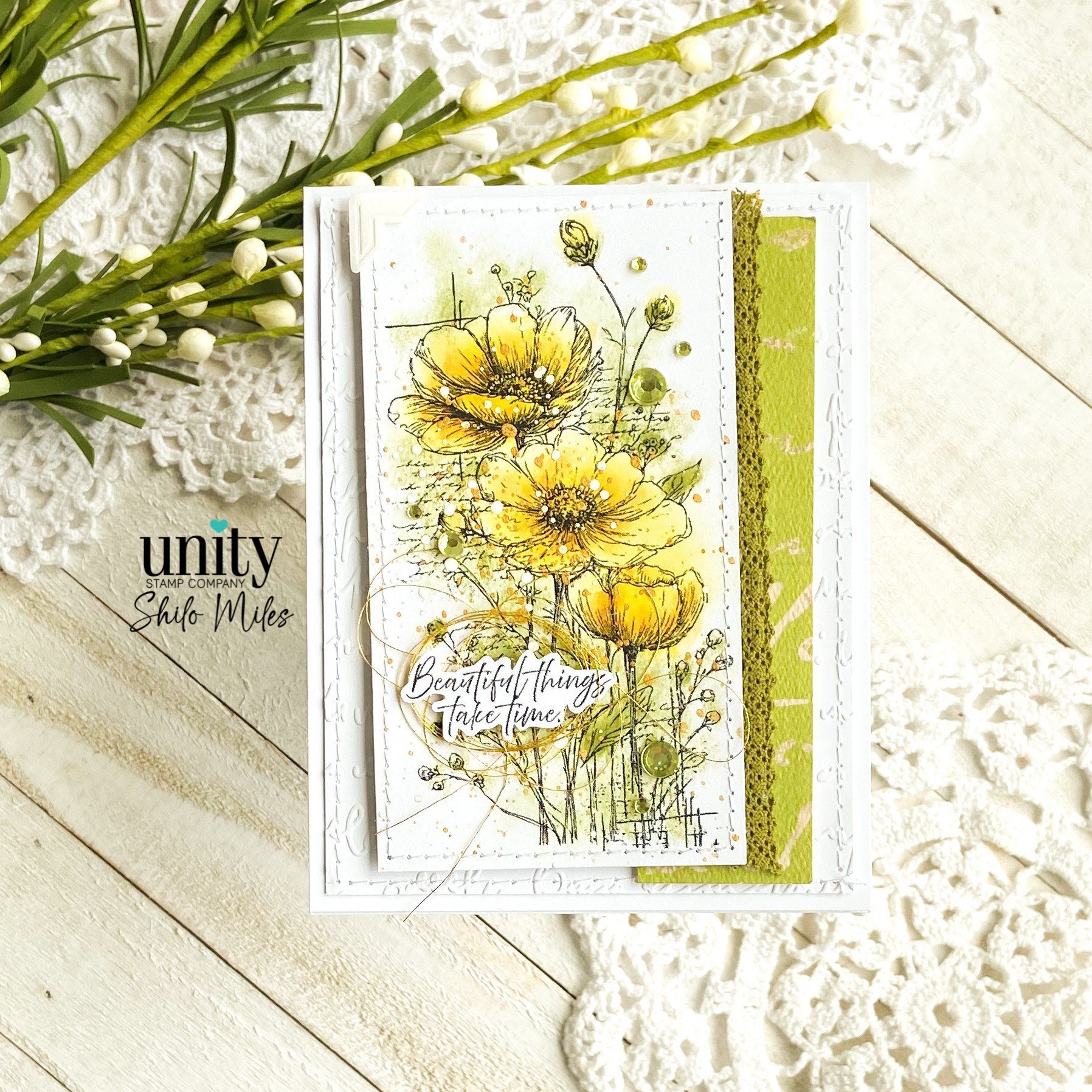 Slow Bloom Society | Floral Red Rubber Stamp Set | Unity Stamp Co.