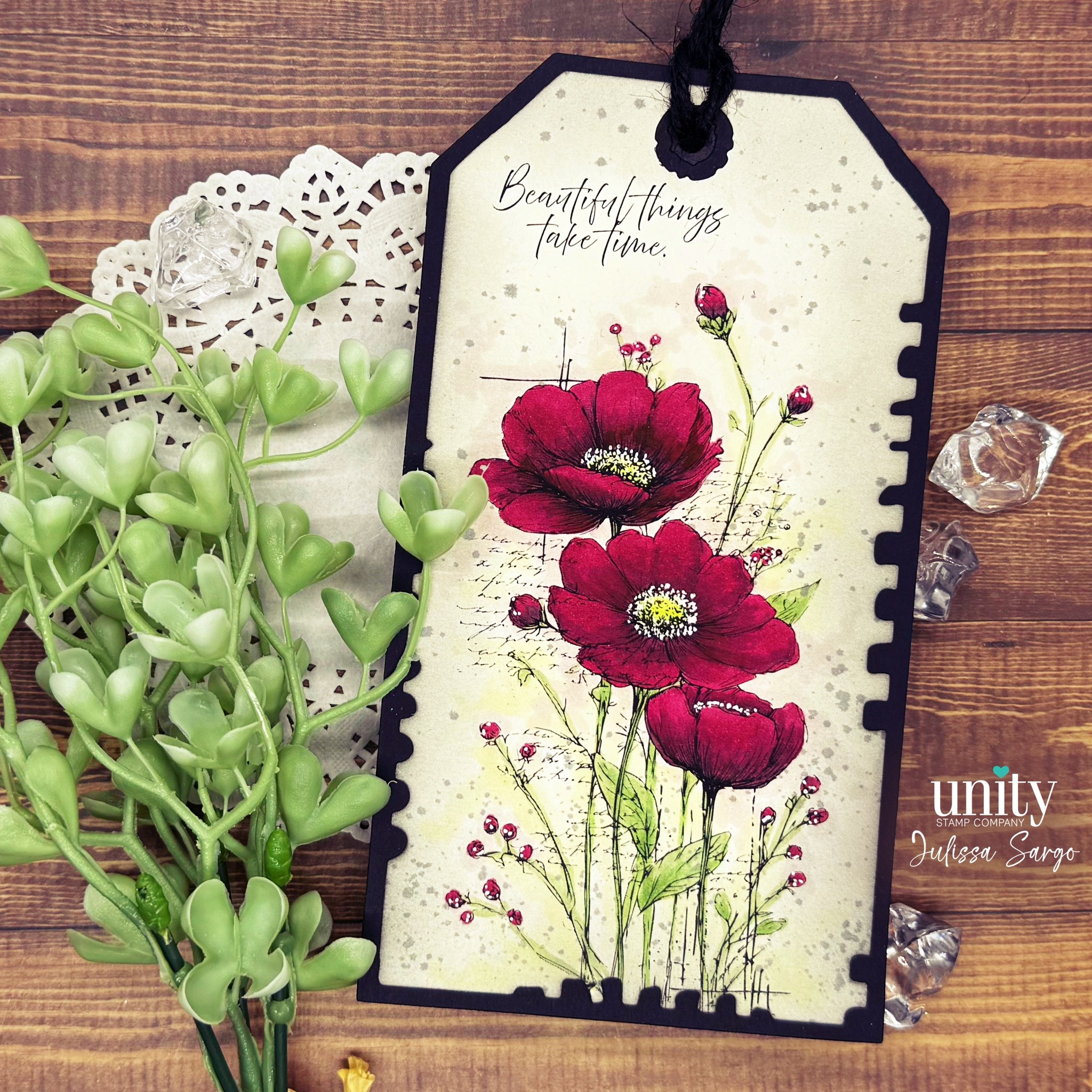 Slow Bloom Society | Floral Red Rubber Stamp Set | Unity Stamp Co.