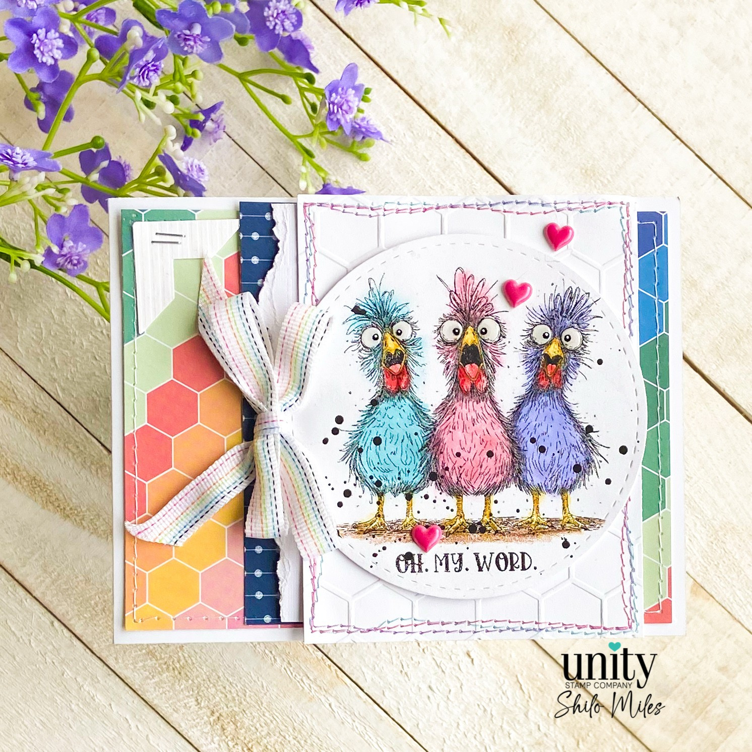 The Pecking Order | Funny Chicken Red Rubber Stamp Set | Unity Stamp Co.