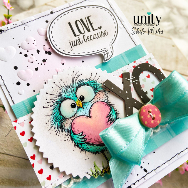 Wee Little Love Courier | Valentine Bird Red Rubber Stamp Set | Unity ...