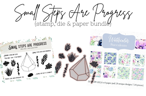 Small Steps Are Progress {stamp, die & paper } Bundle - Unity Stamp Company