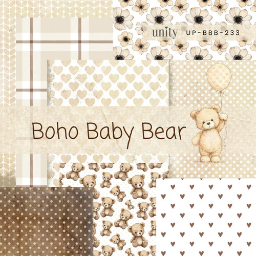 Boho Baby Bear 6x6 Paper Pack | Neutral Baby Scrapbook Paper