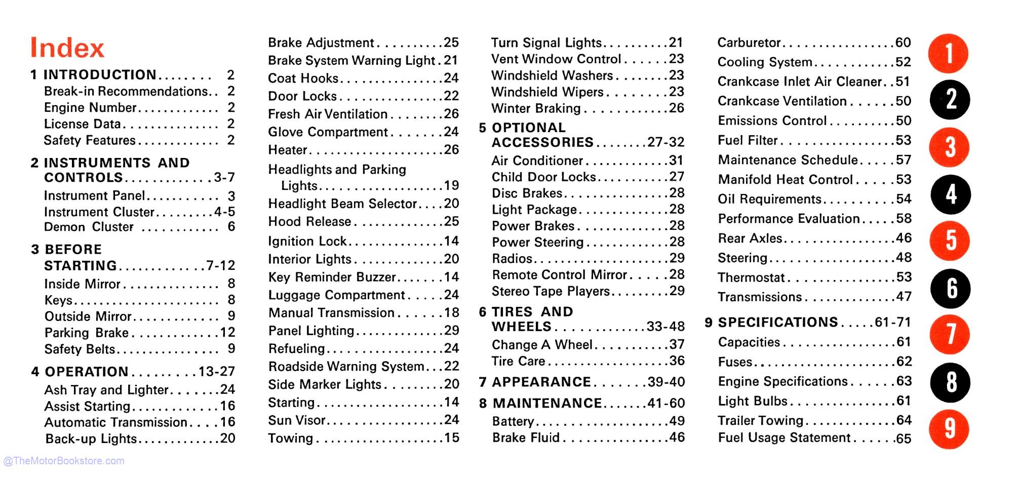 1971 Dodge Dart / Demon Owners Manual - COLOR