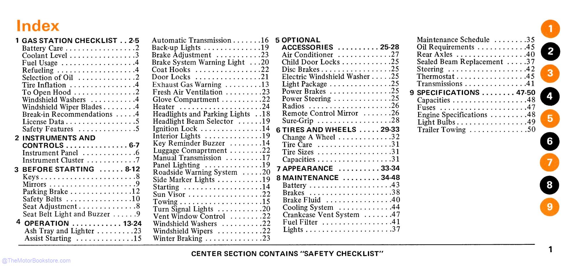 1972 Dodge Dart Demon Owners Manual - COLOR