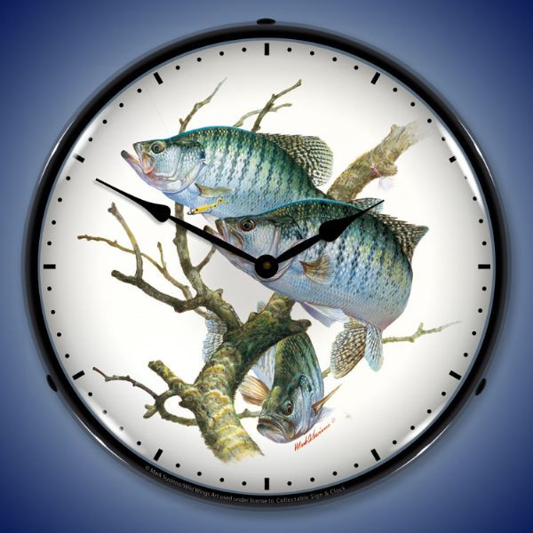 Hunting, Fishing & Wildlife Wall Clocks, LED Lighted: Dogs, Deer, Elk, Bass