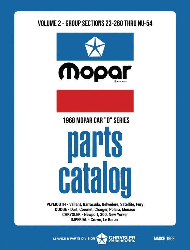 1968 Chrysler Car Body & Chassis Parts Book - OEM Parts Book