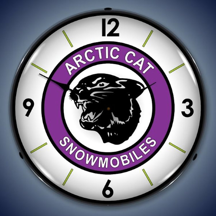 Arctic Cat Snowmobiles Wall Clock, LED Lighted