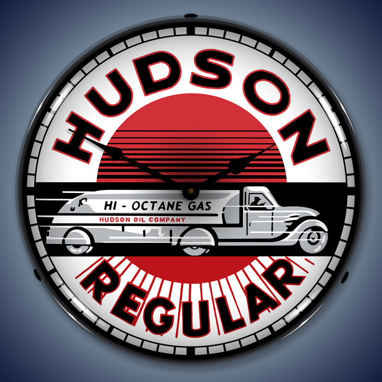 Hudson Gas Wall Clock, LED Lighted - Gas / Oil Theme