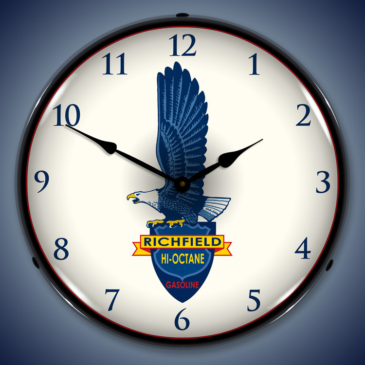 Richfield Gas Wall Clock, LED Lighted - Gas / Oil Theme
