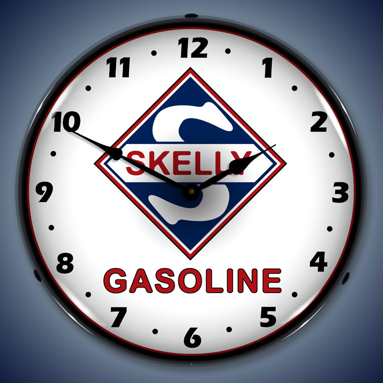 Skelly Gas Wall Clock, LED Lighted - Gas / Oil Theme