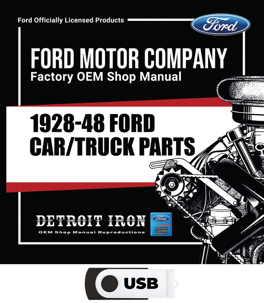 1928-1948 Ford Car / Truck Chassis Parts & Accessories Book on USB - PDF