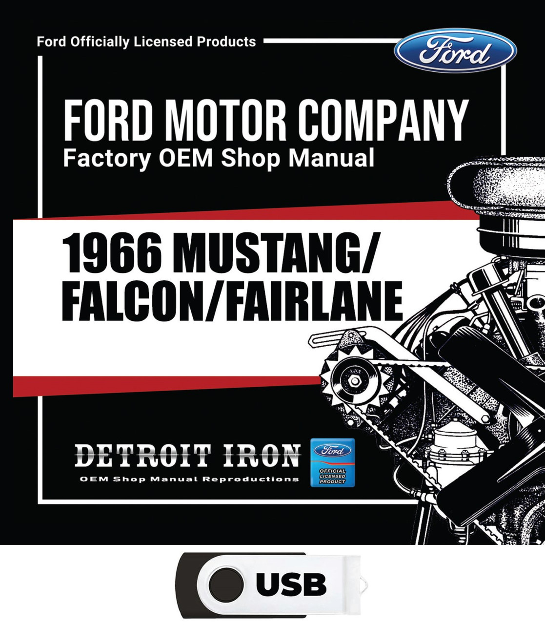 1966 Mustang / Falcon / Fairlane Factory OEM Shop Manuals on 2 USBs ...