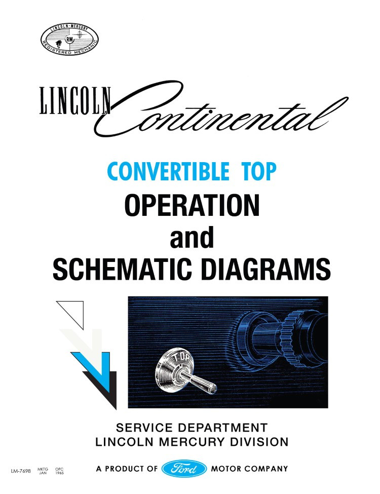 1964-65 Lincoln Convertible Top Operation & Schematic Diagrams