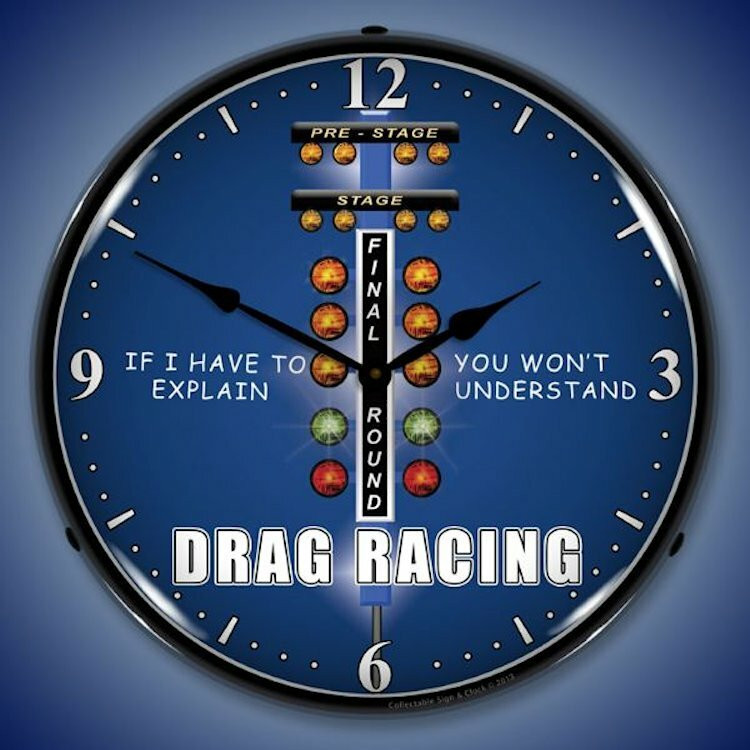 Drag Racing Clocks - LED Lighted Wall Clocks / Garage Clocks