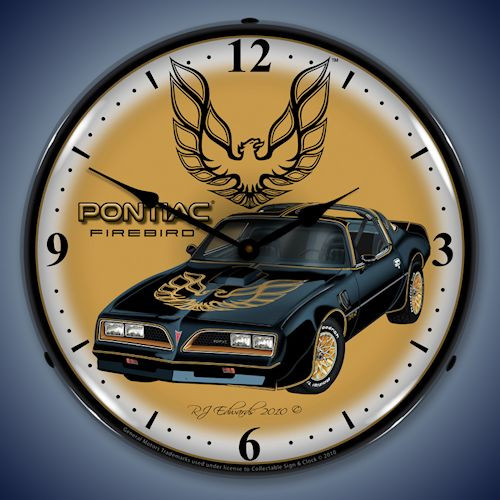 Pontiac LED Lighted Wall Clocks: GTOs, Indian Head, Trans-Am, Judge, Racing