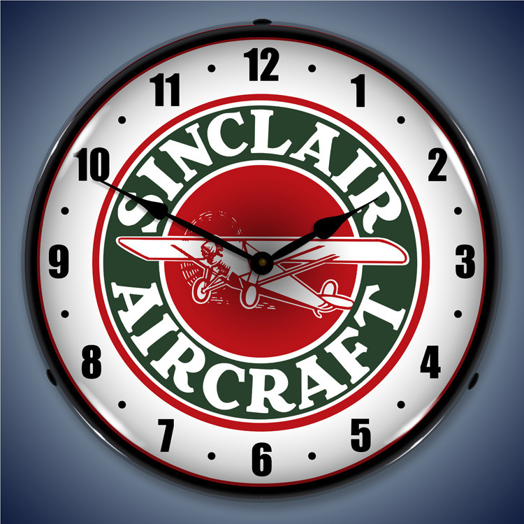 Airplane Theme Wall Clocks, LED Lighted: Gas/Oil, Parts, Races, Art