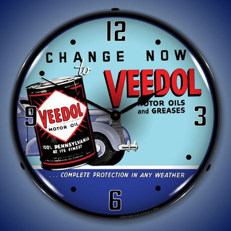 Gas Station and Motor Oil Theme Wall Clocks, LED Lighted - Free Shipping
