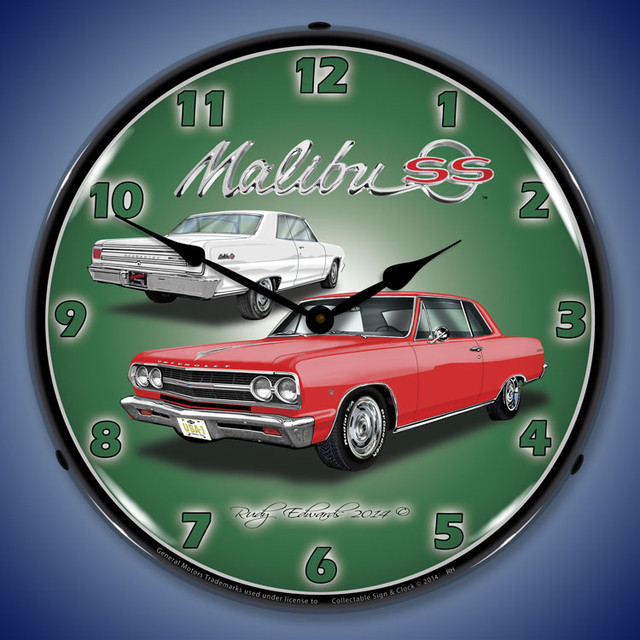 Chevy Chevelle Wall Clocks, LED Lighted: 1965-1971, Super Sport (SS)