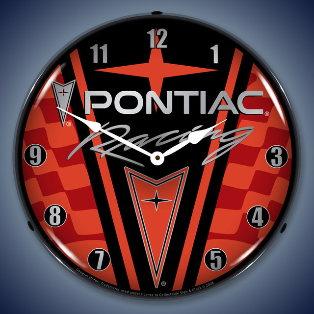 Pontiac LED Lighted Wall Clocks: GTOs, Indian Head, Trans-Am, Judge, Racing