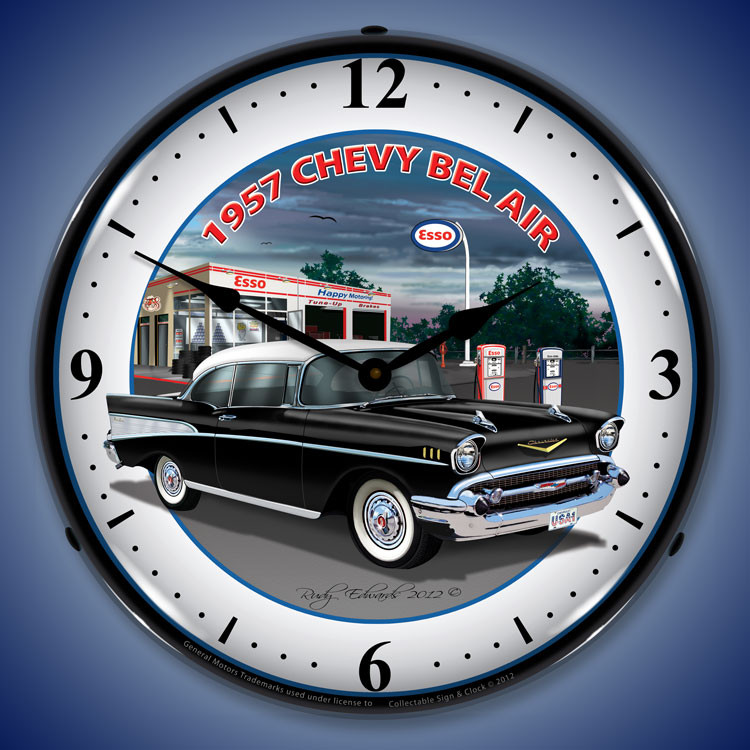 1950s Chevy Bel Air Wall Clocks, LED Lighted: 1950-59, 1957 Chevys