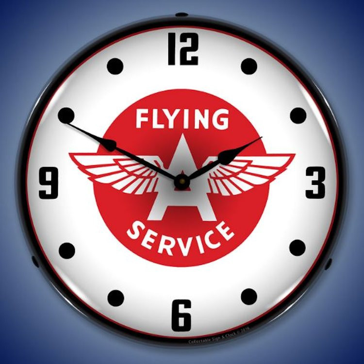 Airplane Theme Wall Clocks, LED Lighted: Gas/Oil, Parts, Races, Art