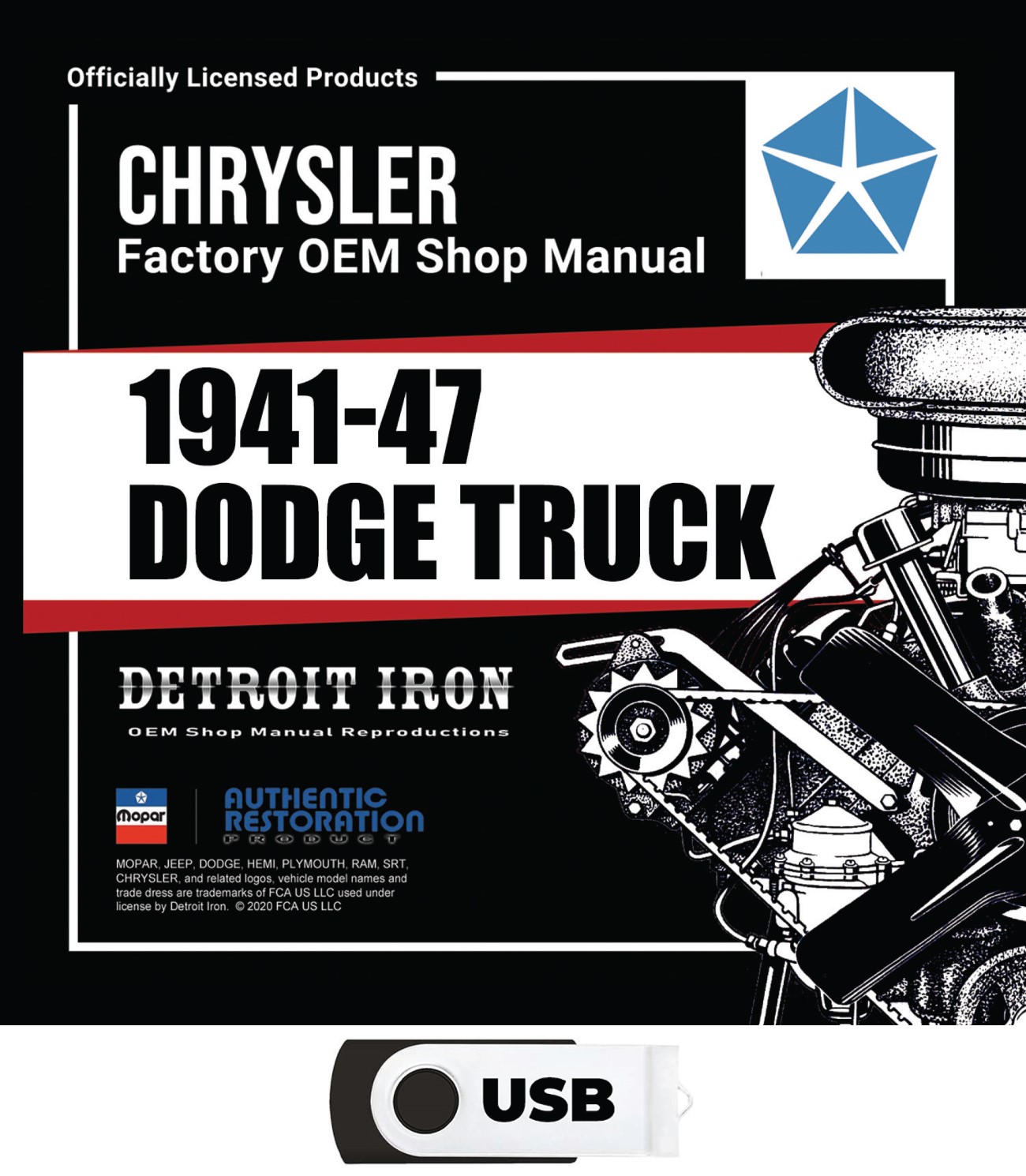 1941-1947 Dodge Truck Factory OEM Shop Manuals on USB - PDF Format
