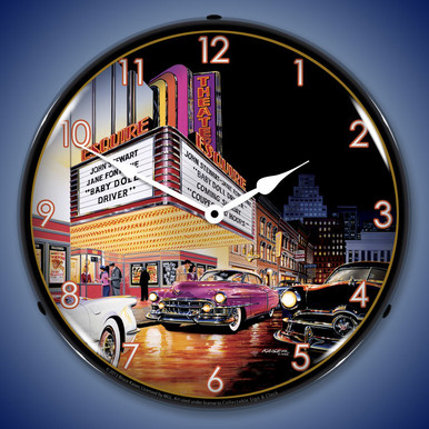 Esquire Theatre Wall Clocks, LED Lighted - Bruce Kaiser